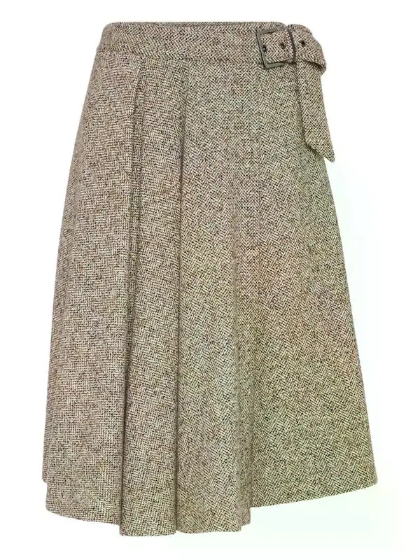 Brunello Cucinelli Belted Pleated Skirt