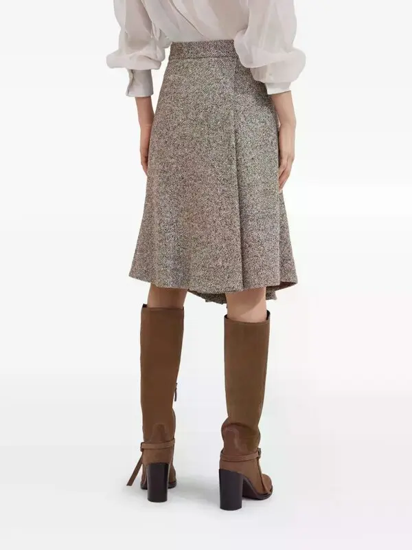 Brunello Cucinelli Belted Pleated Skirt