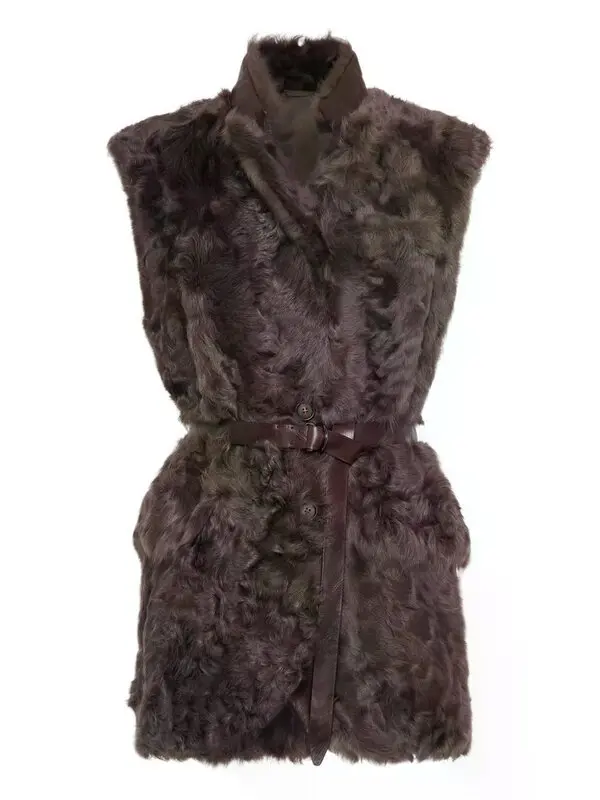 Brunello Cucinelli Shearling Belted Vest