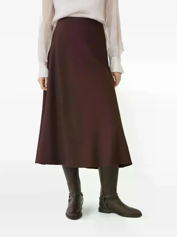 Brunello Cucinelli A-line Midi Skirt - Red