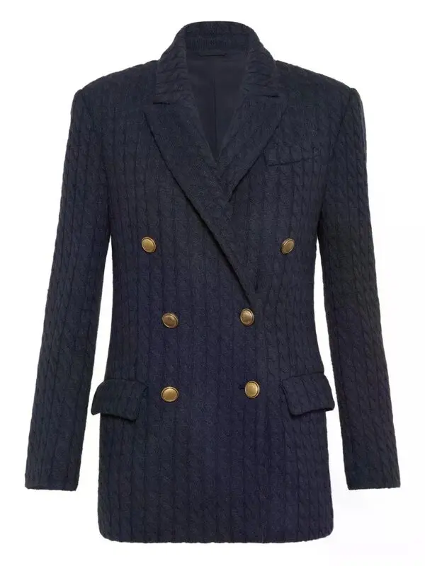 Brunello Cucinelli Double-breasted Textured Blazer