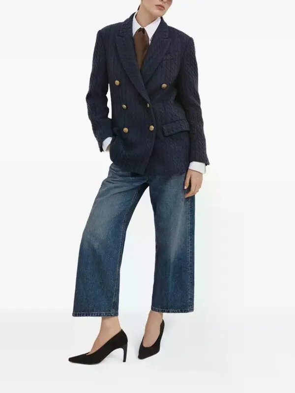 Brunello Cucinelli Double-breasted Textured Blazer