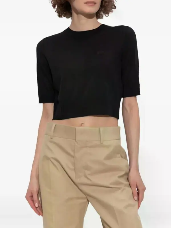 Dsquared2 Logo-embroidered Short-sleeve Knit Top