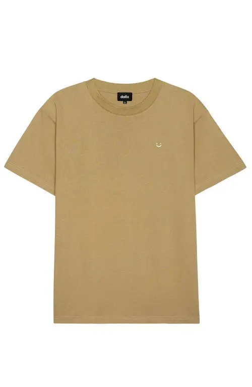 DALIX Lil Smile Heavy Weight Cotton Tee - Khaki