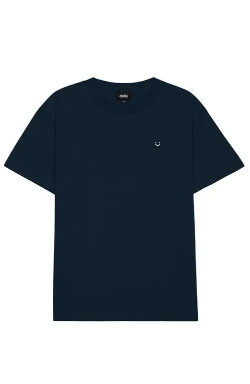 DALIX Lil Smile Heavy Weight Cotton Tee - Navy
