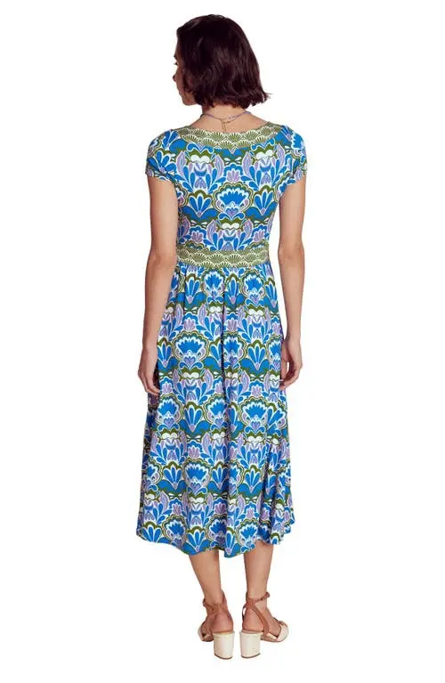 Boden Printed Jersey Midi Dress In Directoire Blue/ Freesia Stamp - 65% Off  | Editorialist