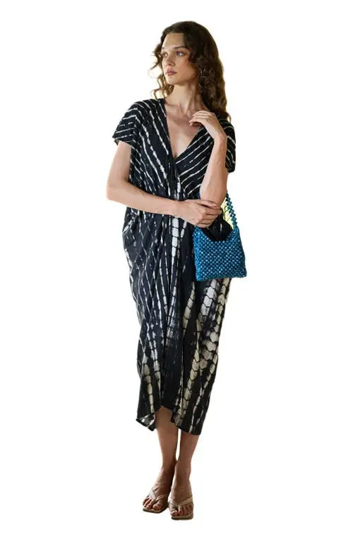 Pink Haley Madella Hand-dyed Kaftan Dress - Black