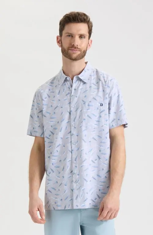 SALT LIFE Tempting Tackle Woven Short Sleeve Shirt - Cloud Grey