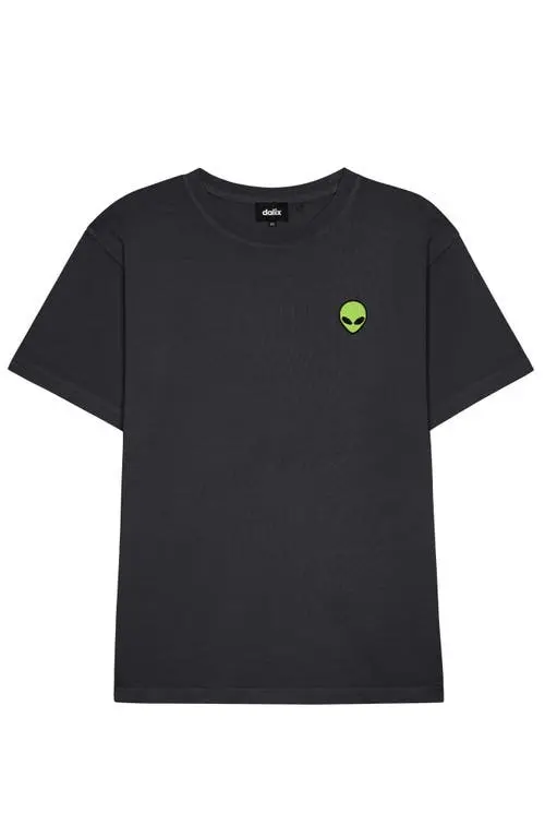 DALIX Alien Midweight Garment Dye Tee - Black