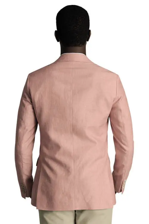 CHARLES TYRWHITT Linen Cotton Slim Fit Jacket - Coral Pink