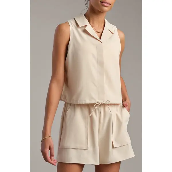 RHONE Mirage Sleeveless Button-up Shirt - Linen