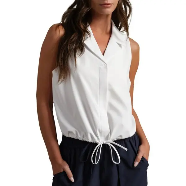RHONE Mirage Sleeveless Button-up Shirt - Snow White