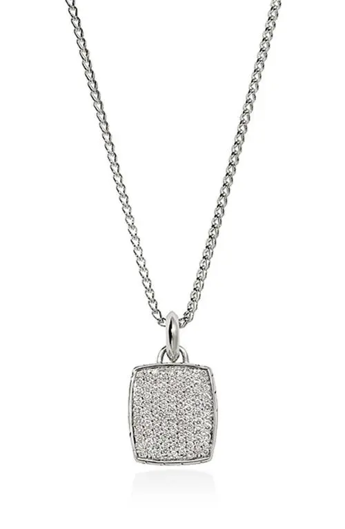 John Hardy Pavé Diamond Tag Pendant Necklace - Silver/diamonds