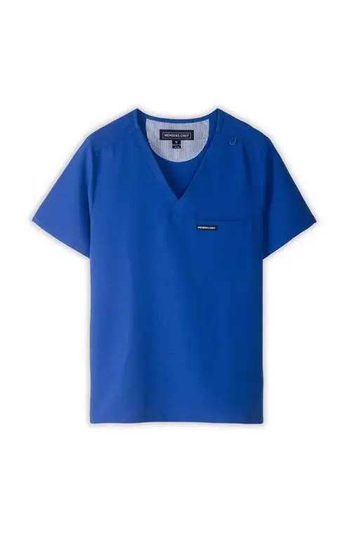 MEMBERS ONLY Bari 1-pocket Scrub Top - Royal Blue
