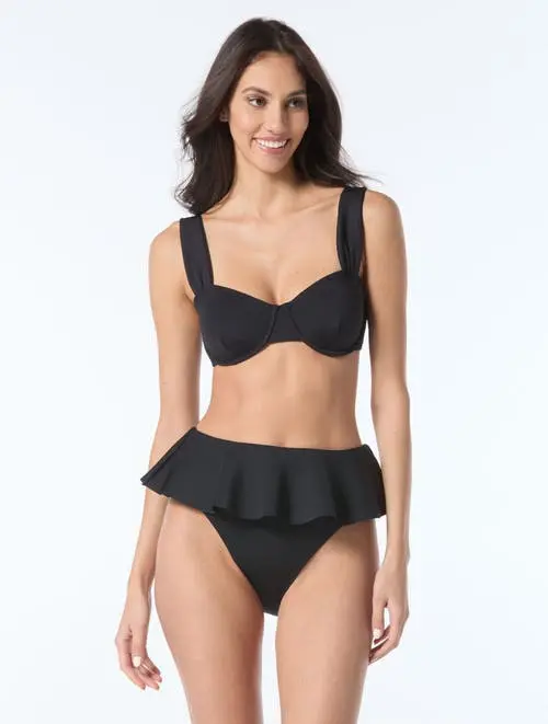 Vince Camuto Scuba Knit Underwire Bra Swim Top