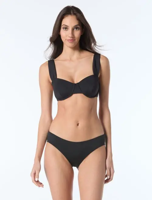 Vince Camuto Scuba Knit Underwire Bra Swim Top