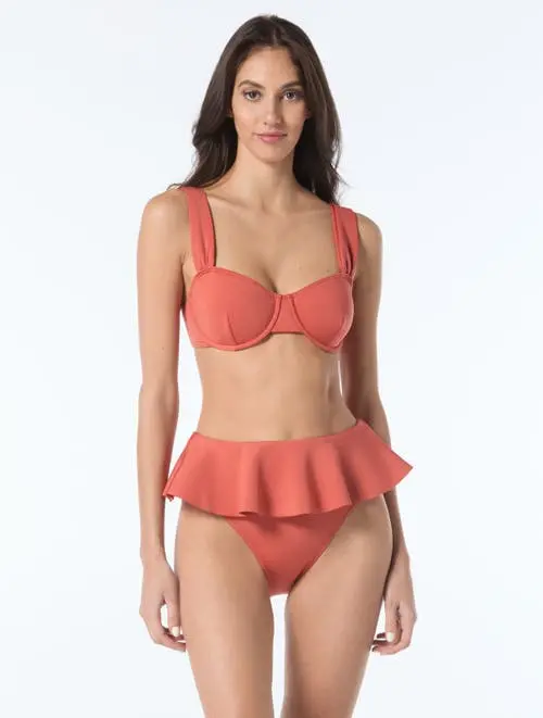 Vince Camuto Scuba Knit Underwire Bra Top - Cinnabar