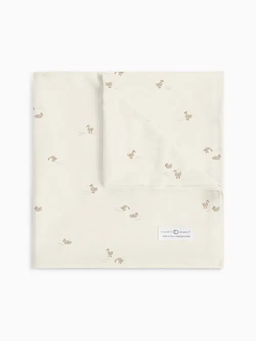 COLORED ORGANICS Organic Swaddle Blanket - Hearts/ballet + Wisteria