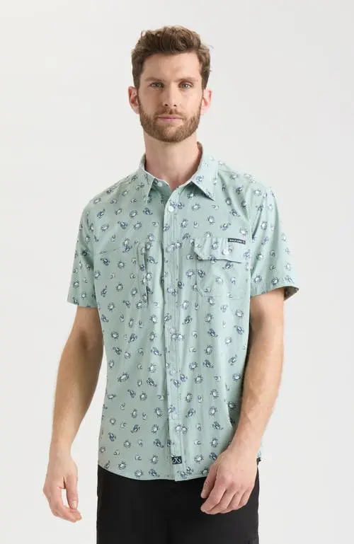 SALT LIFE Crustacean Life Woven Short Sleeve Shirt - Sagebrush