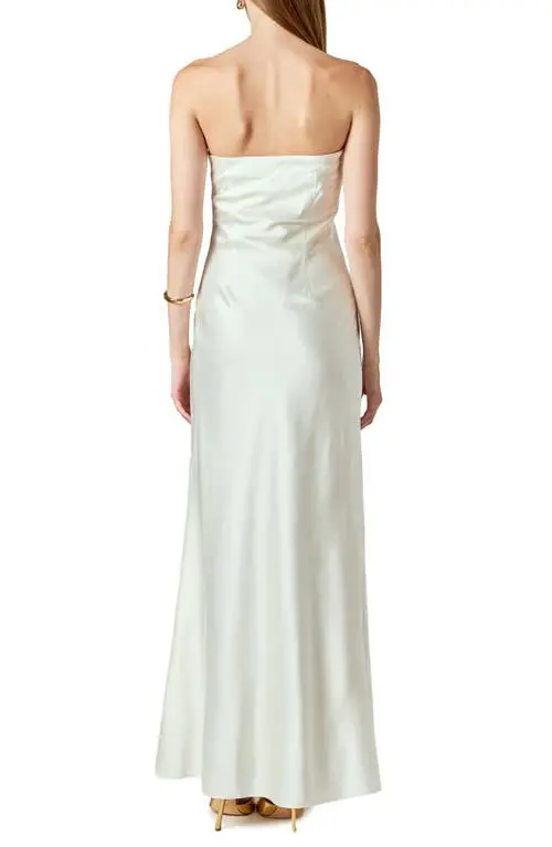 Endless Rose Strapless Satin Maxi Dress