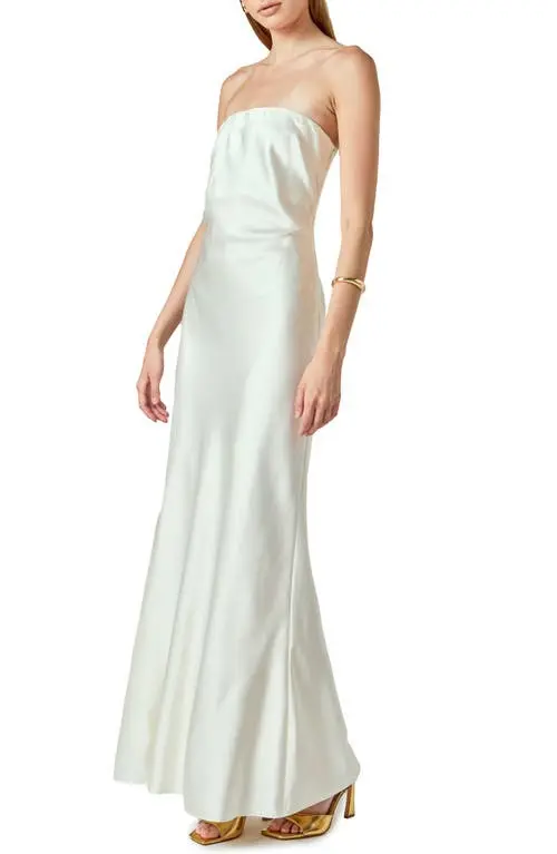 Endless Rose Strapless Satin Maxi Dress