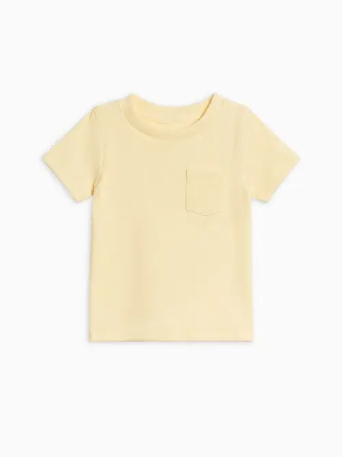 COLORED ORGANICS Lou Ribbed Short Sleeve Pocket Tee - Butter