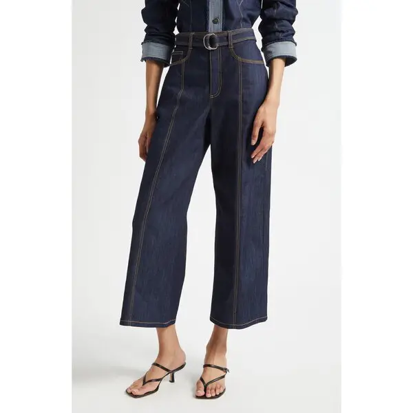 Cinq À Sept Madi Crop Wide Leg Jeans - Indigo