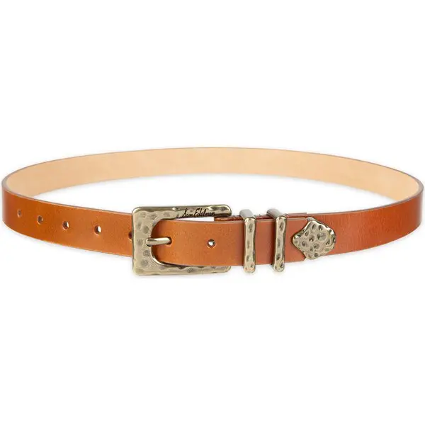 Sam Edelman Hammered Leather Belt - Light Brown