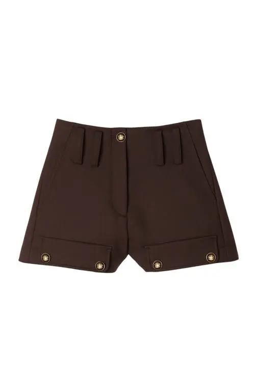 Sandro Buttoned Carpenter High-waisted Shorts