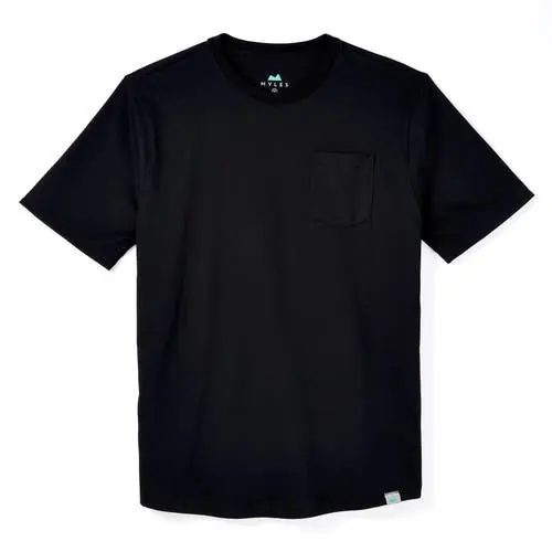 MYLES APPAREL Everyday Tee With Pocket - Black