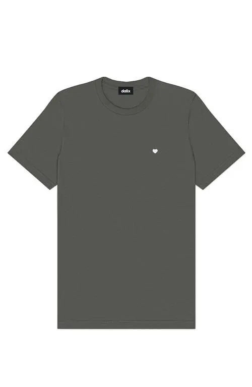 DALIX Lil Heart Midweight Cotton Tee - Asphalt Gray