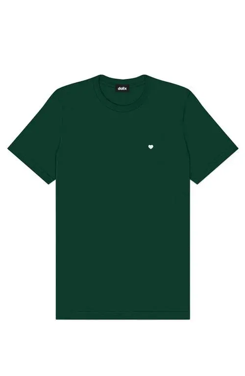 DALIX Lil Heart Midweight Cotton Tee - Forest Green