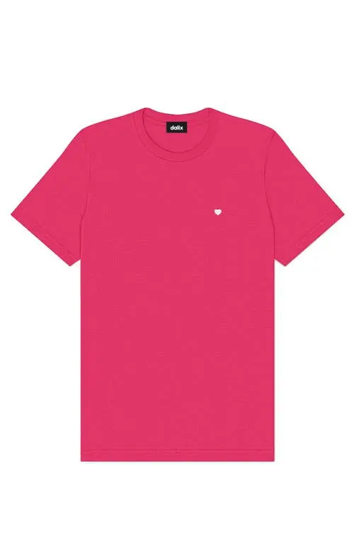 DALIX Lil Heart Midweight Cotton Tee - Fuchsia