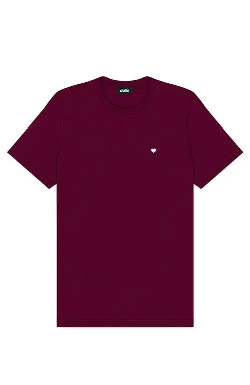 DALIX Lil Heart Midweight Cotton Tee - Maroon