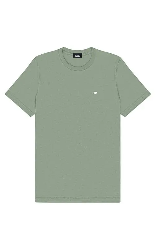 DALIX Lil Heart Midweight Cotton Tee - Sage