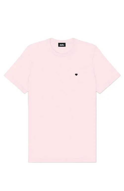 DALIX Lil Heart Midweight Cotton Tee - Soft Pink