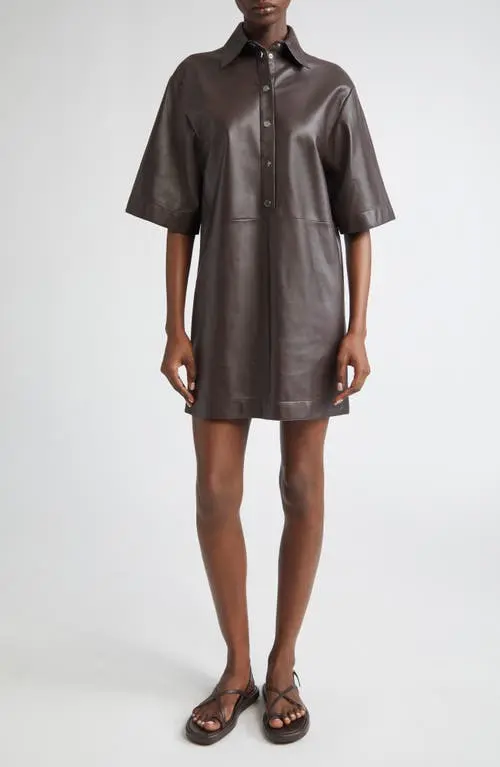 Michael Kors Lambskin Leather Shirtdress