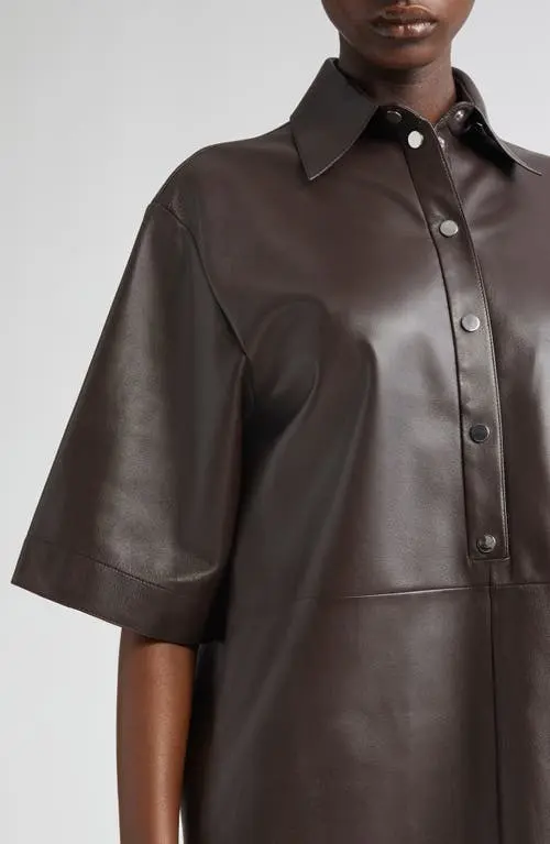 Michael Kors Lambskin Leather Shirtdress