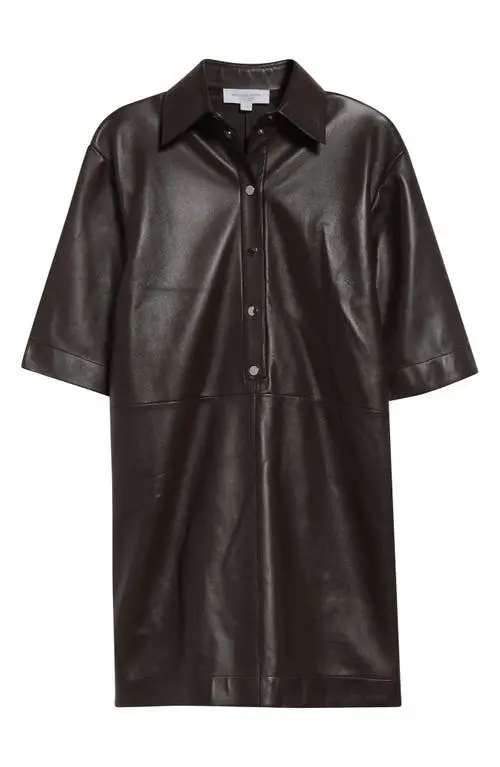 Michael Kors Lambskin Leather Shirtdress