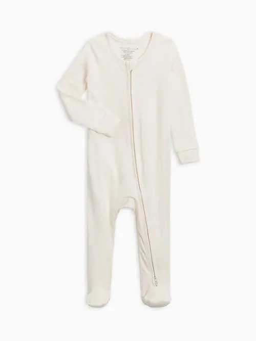 COLORED ORGANICS Organic Peyton Zipper Sleeper - Ivory