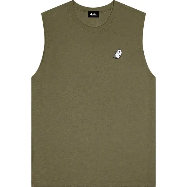 DALIX Ghost Lightweight Cotton Tank - Heather Olive