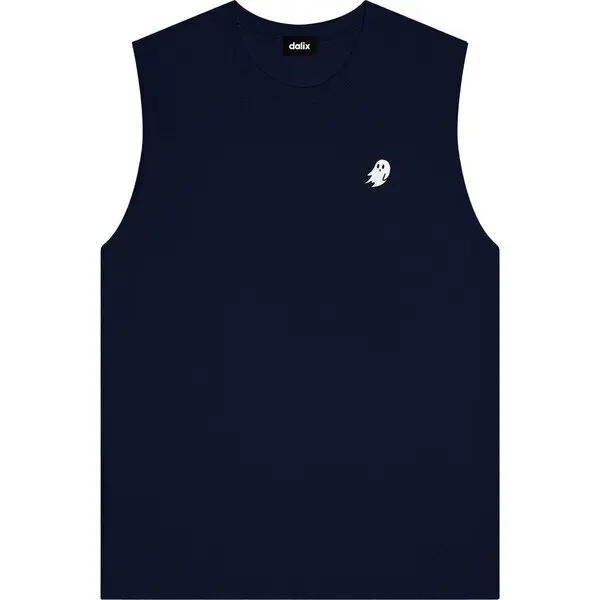 DALIX Ghost Lightweight Cotton Tank - Navy Blue