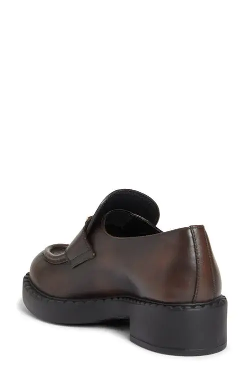 Prada Chocolate Logo Loafer - Moro