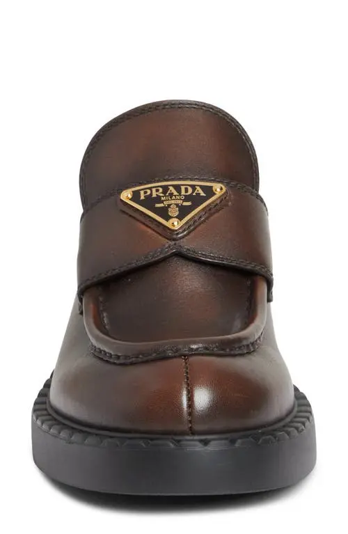Prada Chocolate Logo Loafer - Moro