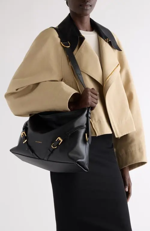 Givenchy Voyou Leather Shoulder Bag - Black