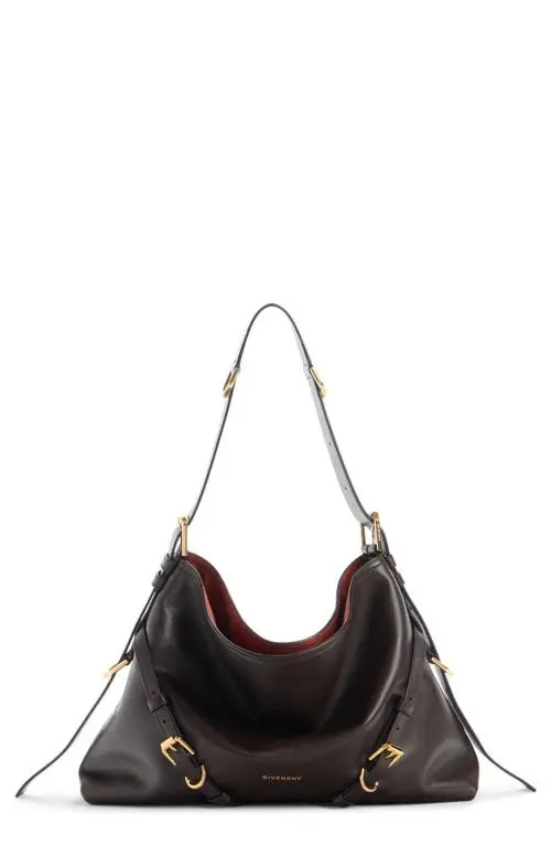 Givenchy Voyou Leather Shoulder Bag - Chocolate