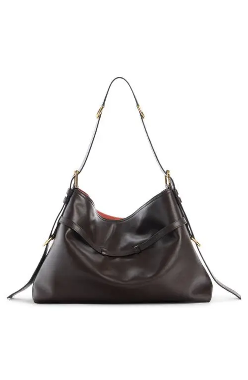 Givenchy Voyou Leather Shoulder Bag - Chocolate