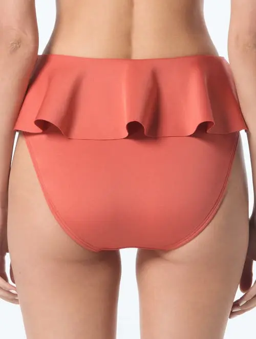 Vince Camuto Scuba Knit Skirted Bikini Bottom - Cinnabar