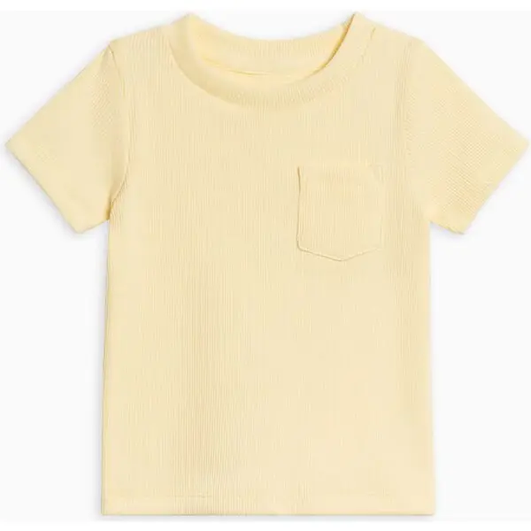 COLORED ORGANICS Lou Organic Ribbed Short Sleeve Pocket Tee - Butter