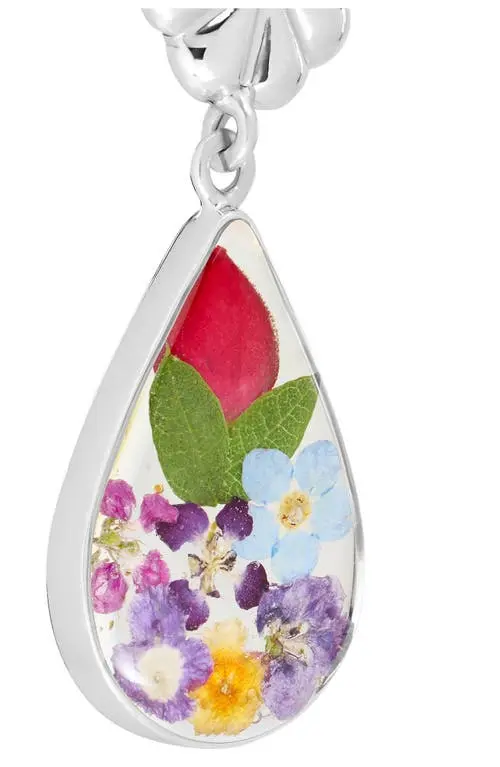 ATHRA LUXE Dried Flower Resin Teardrop Earrings
